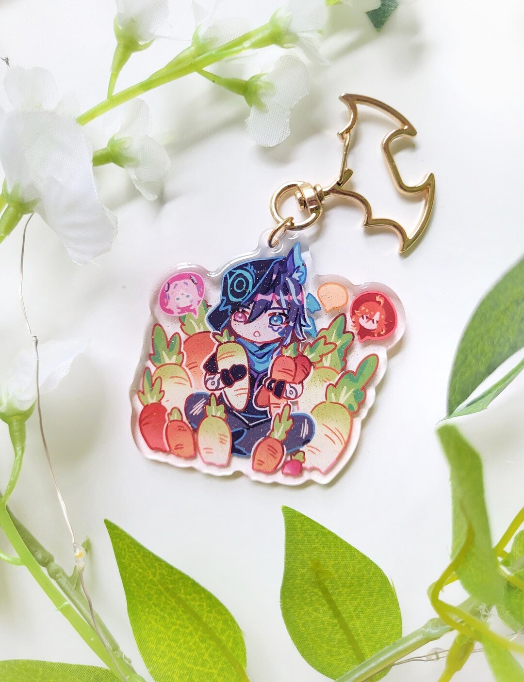 Genshin - Ororon Farming Carrots 2.5 Inch Glitter Epoxy Keychain - Etsy