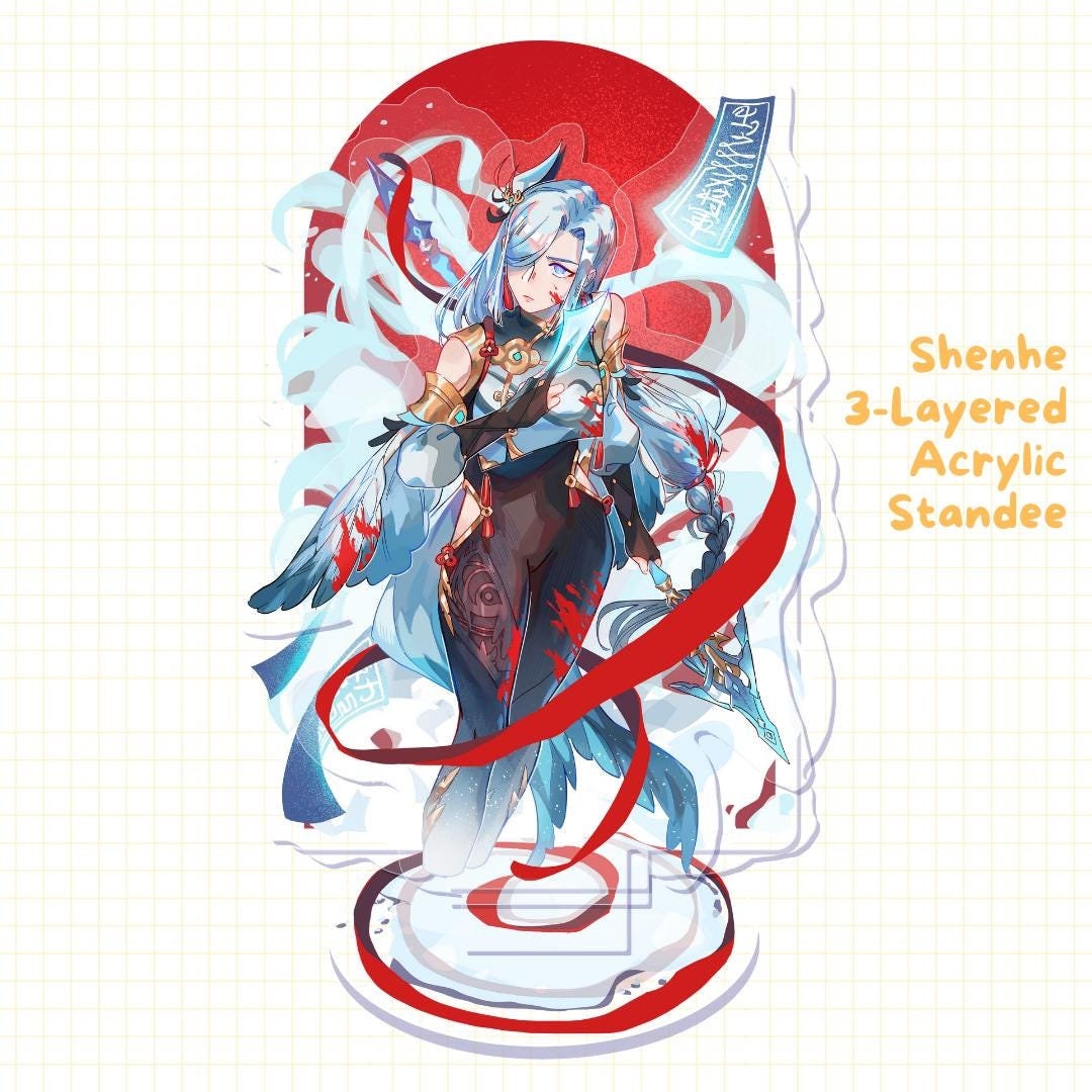 Genshin - Shenhe Red Ribbon Multi-layered Acrylic Standee - Etsy