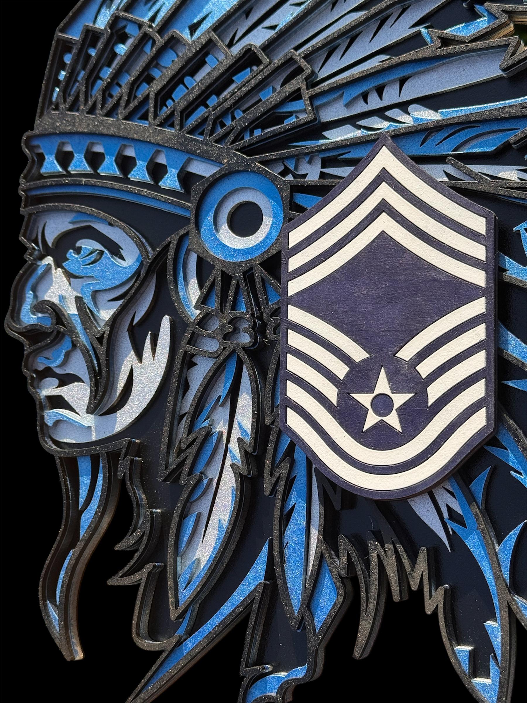 Air Force Chief Master Sergeant Wall Art: Laser Cut Native American ...