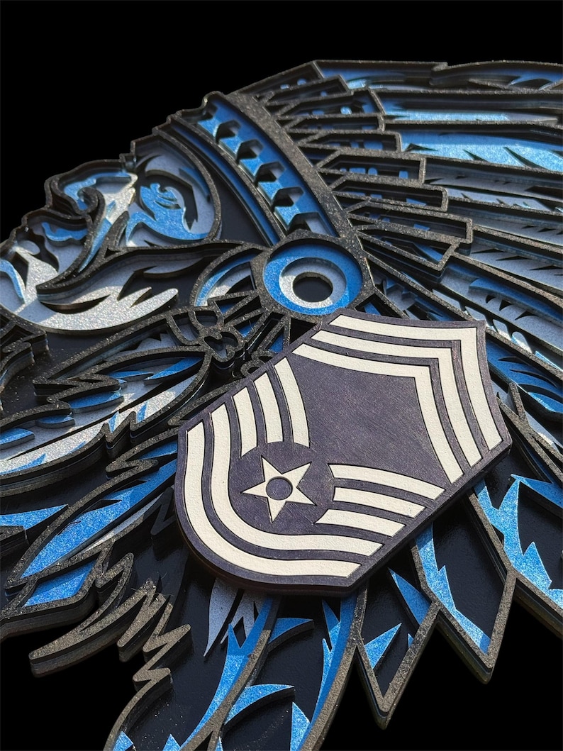 Air Force Chief Master Sergeant Wall Art: Laser Cut Native American ...