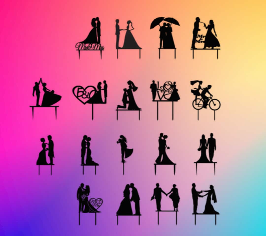 Wedding Cake Stl Topper Bride Groom Stl 3d Print Elegant STL Wedding ...