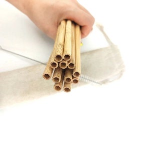 Set of 12 Reusable Bamboo Straws With FREE UK Postage. - Etsy