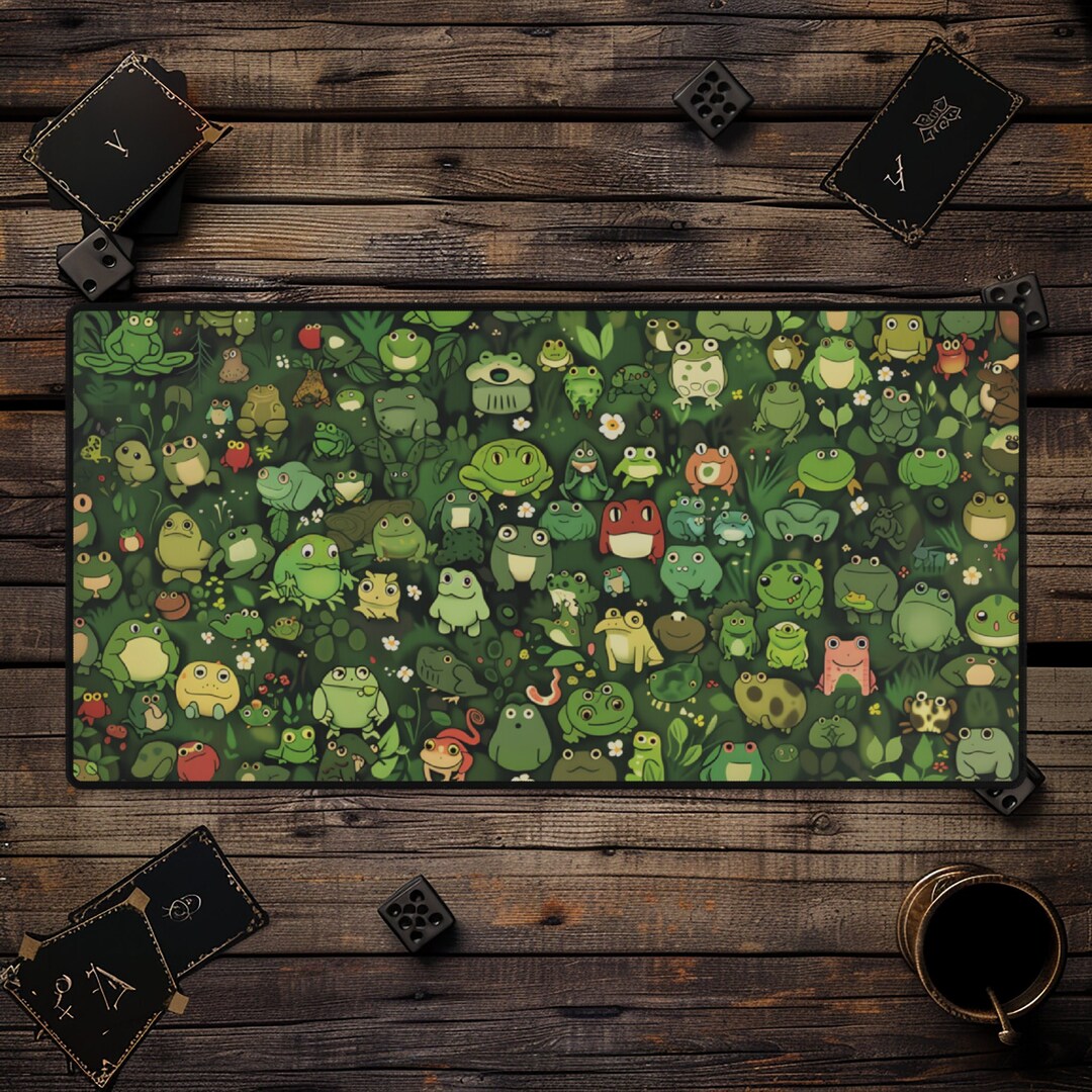 Frogs Playmat, MTG, TCG, Lorcana, Cute Collage, Anime, Kawaii Style ...