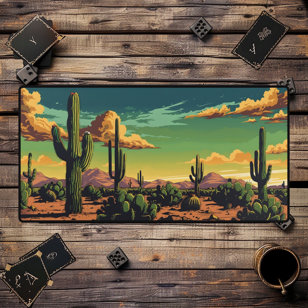 Cactus Desert Desk Mat MTG Playmat TCG Lorcana Fallout Anime Cute ...