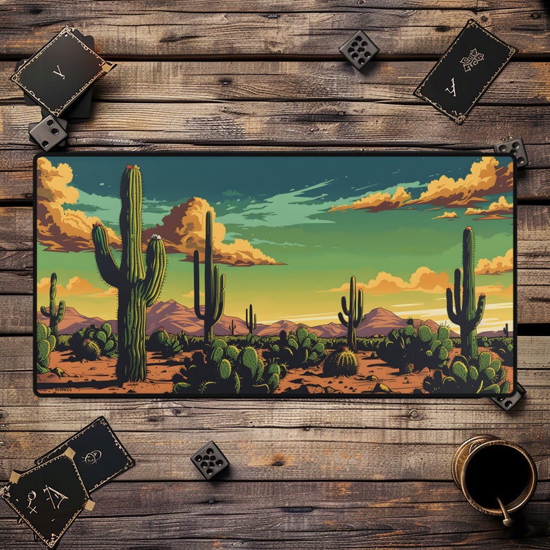 Cactus Desert Desk Mat MTG Playmat TCG Lorcana Fallout Anime Cute ...