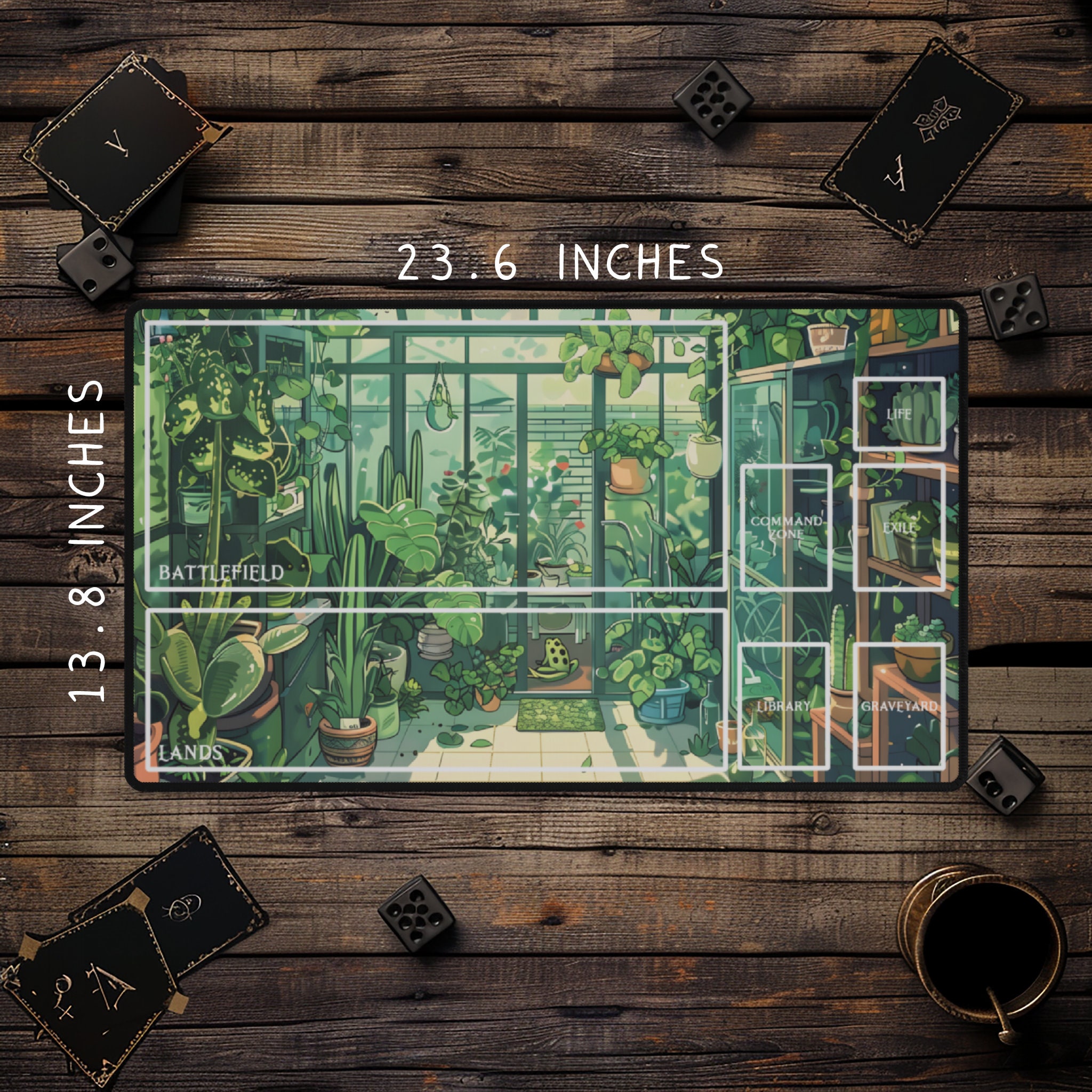 MTG Playmat Zones, Add Zones to Your Chosen Design Approx 24'' X 14 ...