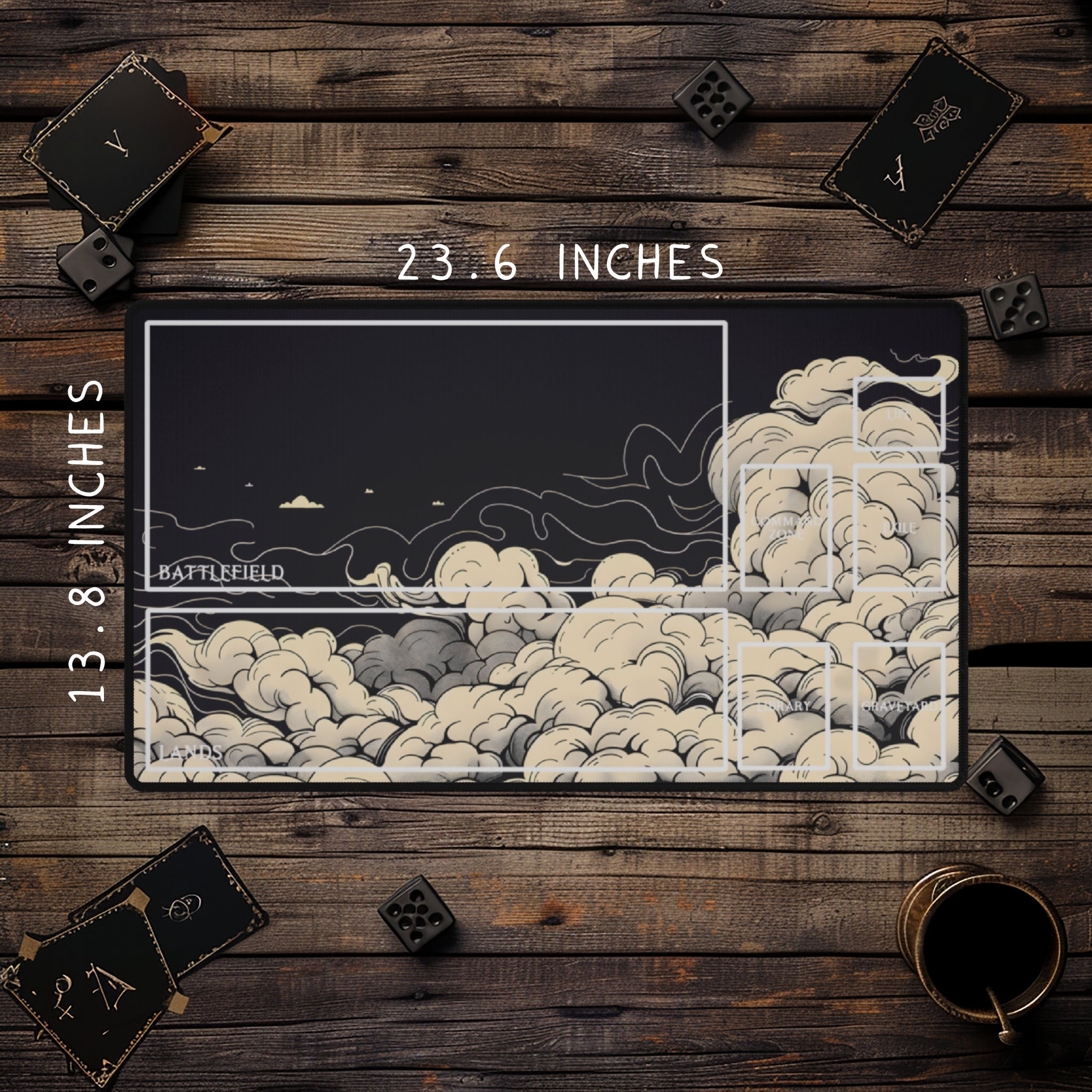 MTG Playmat Zones, Add Zones to Your Chosen Design Approx 24'' X 14 ...