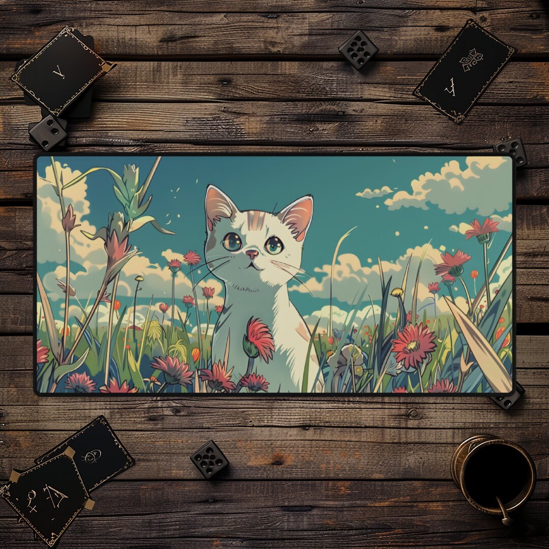 Cute Cat Playmat, MTG, TCG, Lorcana, Kitten, Animal, Kawaii Style ...