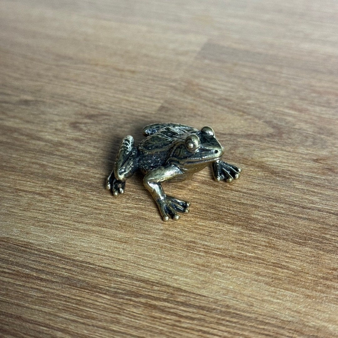 Solid Brass Toad Frog Small Ornament Statue Miniature Figurines ...