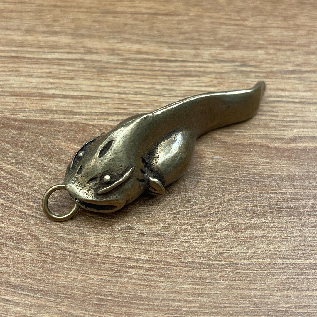 Solid Brass Catfish - Small Ornament Statue - Miniature Figurines ...