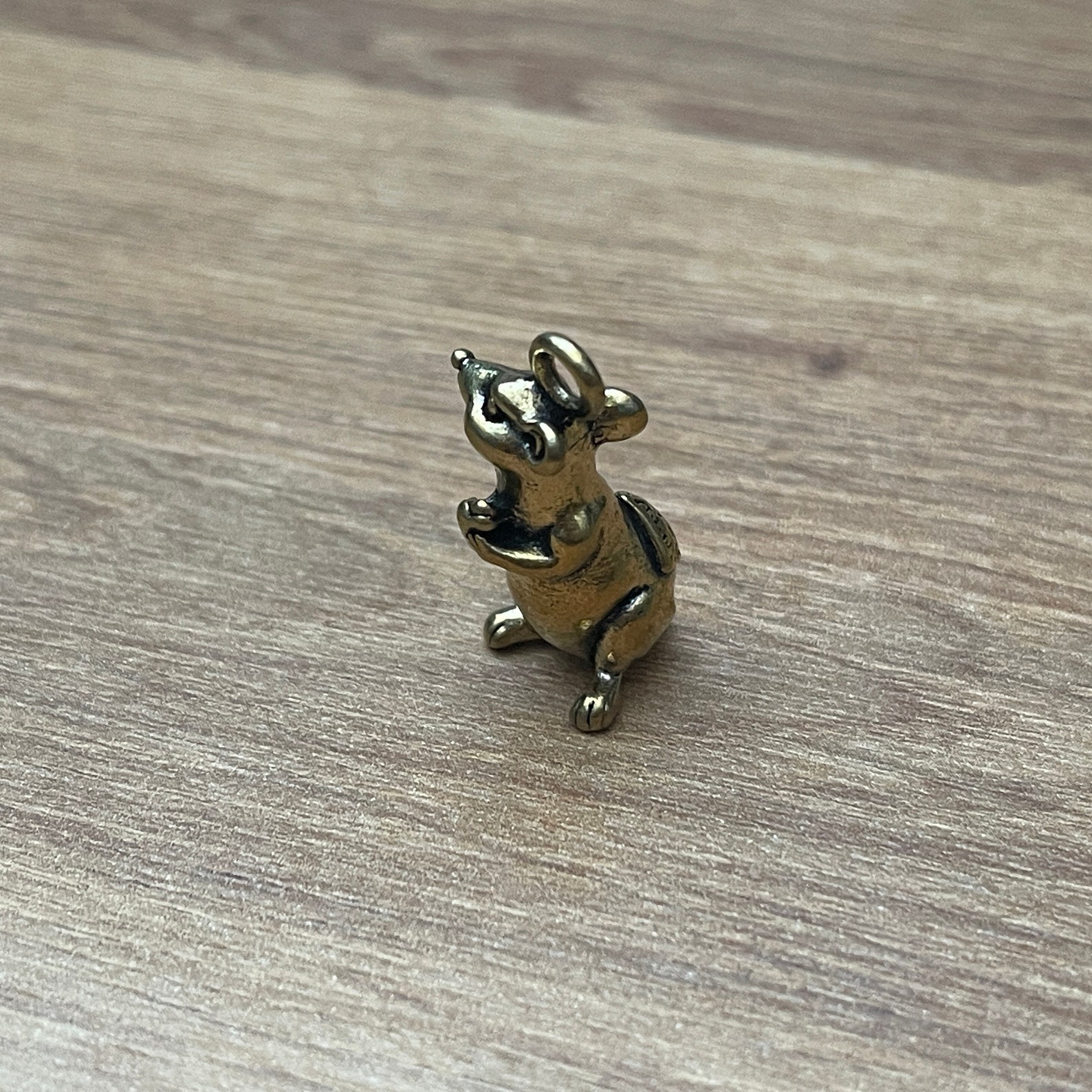 Solid Brass Rat With Food - Small Ornament Statue - Miniature Figurines ...