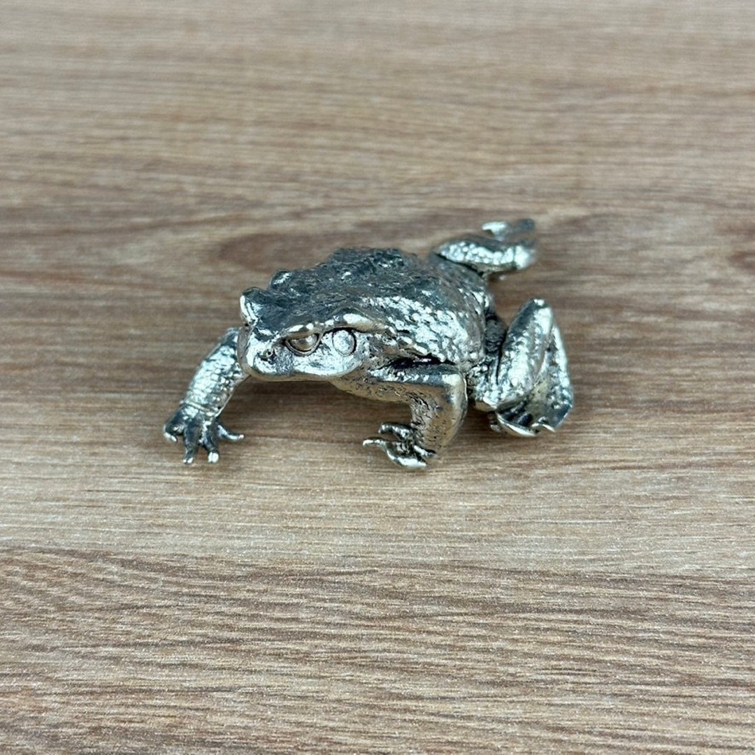Solid Brass Large Toad - Small Ornament Statue - Miniature Figurines ...