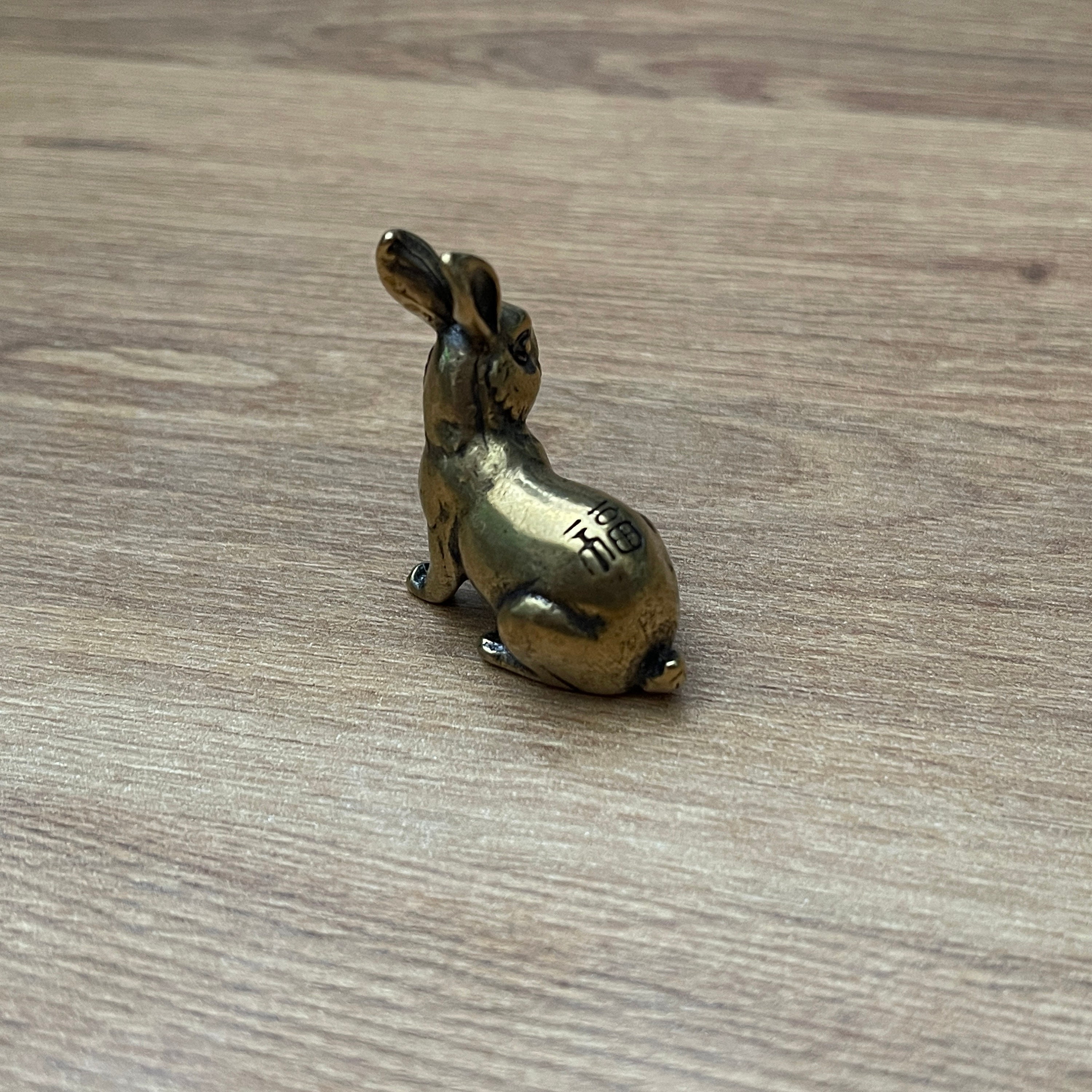 Solid Brass Rabbit Small Ornament Statue Miniature Figurines Handcraft ...