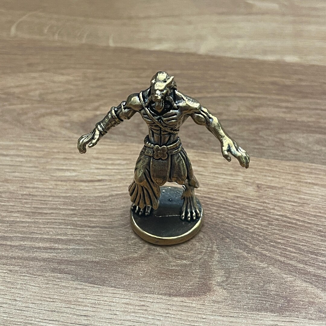 Solid Brass Werewolf - Small Ornament Statue - Miniature Figurines ...