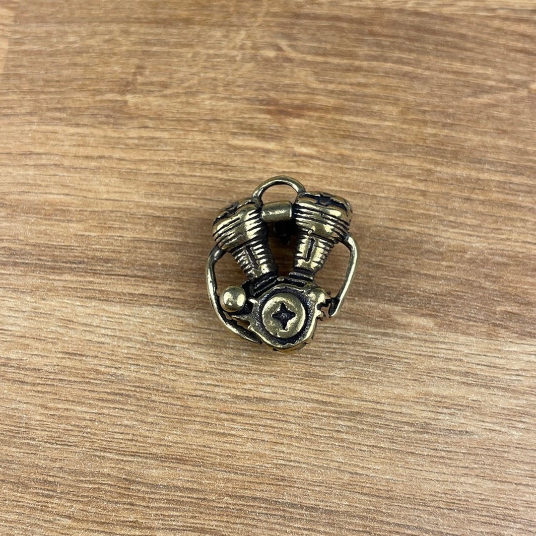 Solid Brass Motorcycle Engine Pendant - Small Ornament Statue ...
