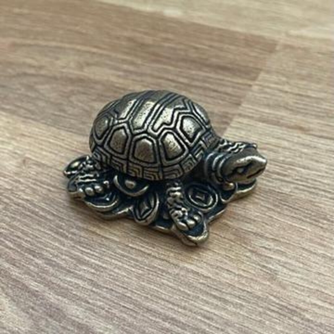 Solid Brass Turtle - Small Ornament Statue - Miniature Figurines ...