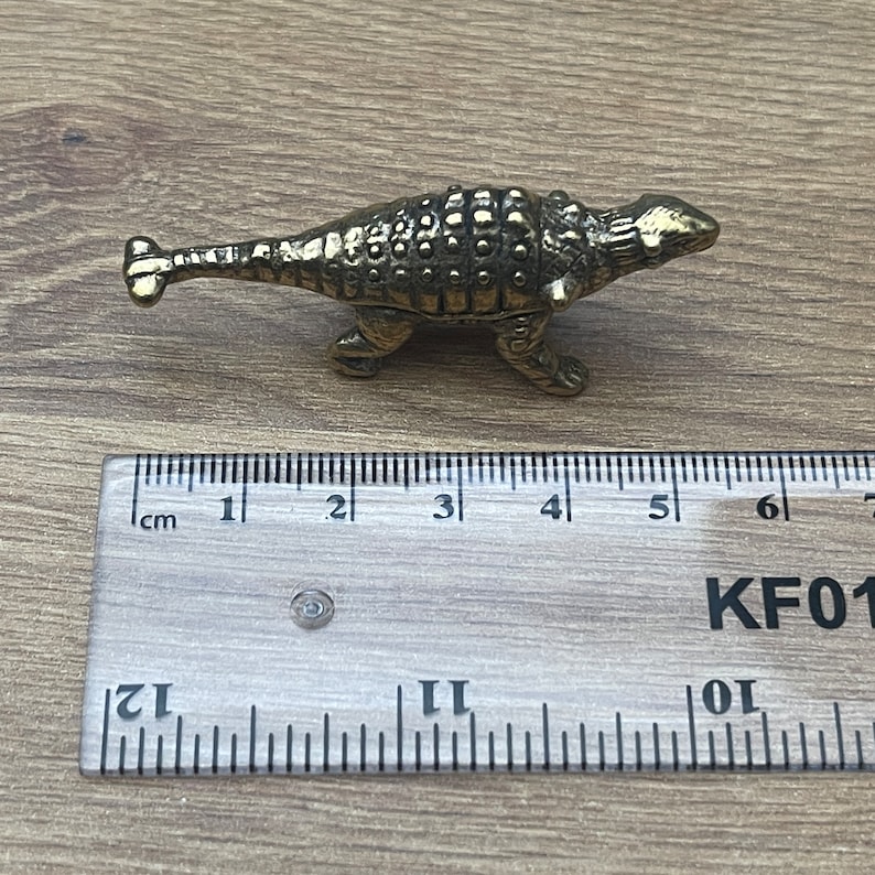 Solid Brass Ankylosaurus Dinosaur - Small Ornament Statue - Miniature ...
