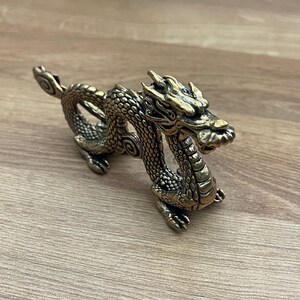 Large Solid Brass Chinese Pixiu Dragon Mythical Beast - Small Ornament ...