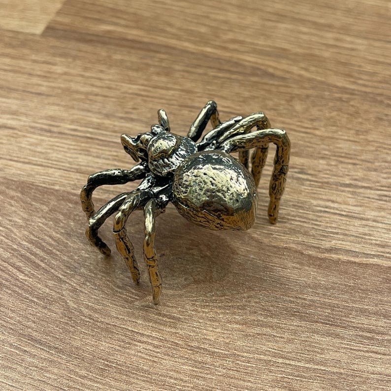 Solid Brass Spider Tarantula - Small Ornament Statue - Miniature ...