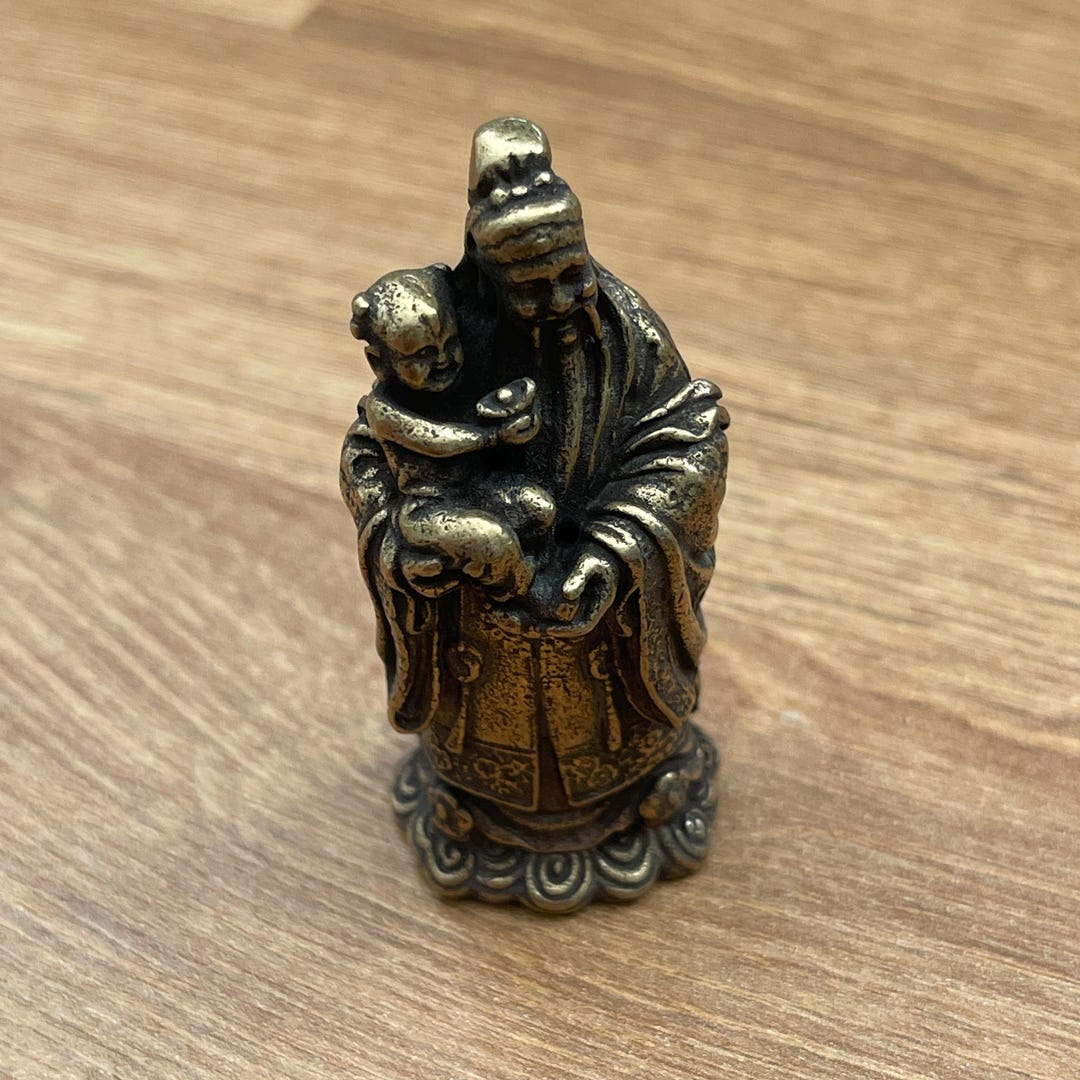 Solid Brass Chinese Taoism Three Gods - Small Ornament Statue ...
