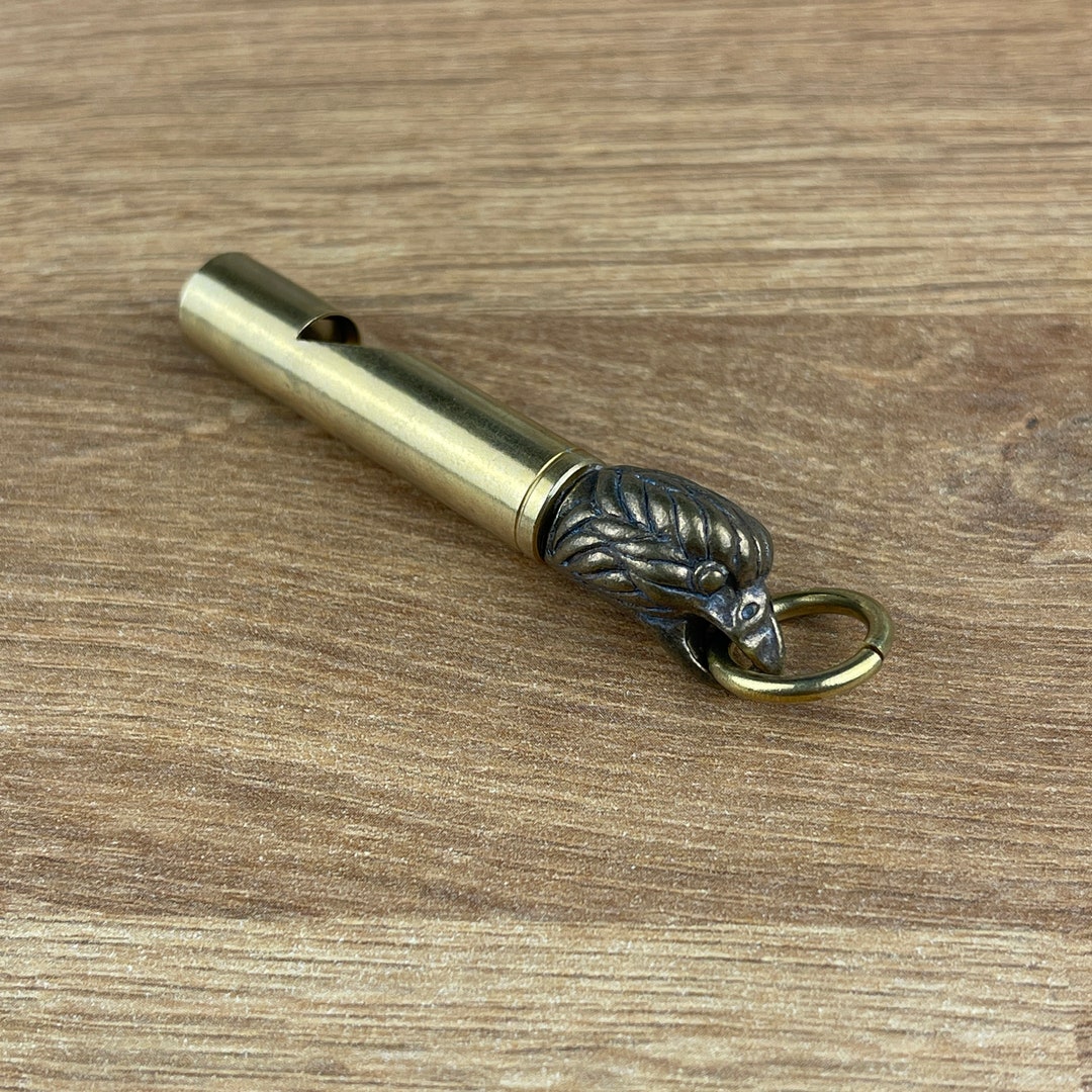 Solid Brass Eagle Head Whistle Keychain - Small Ornament Statue ...
