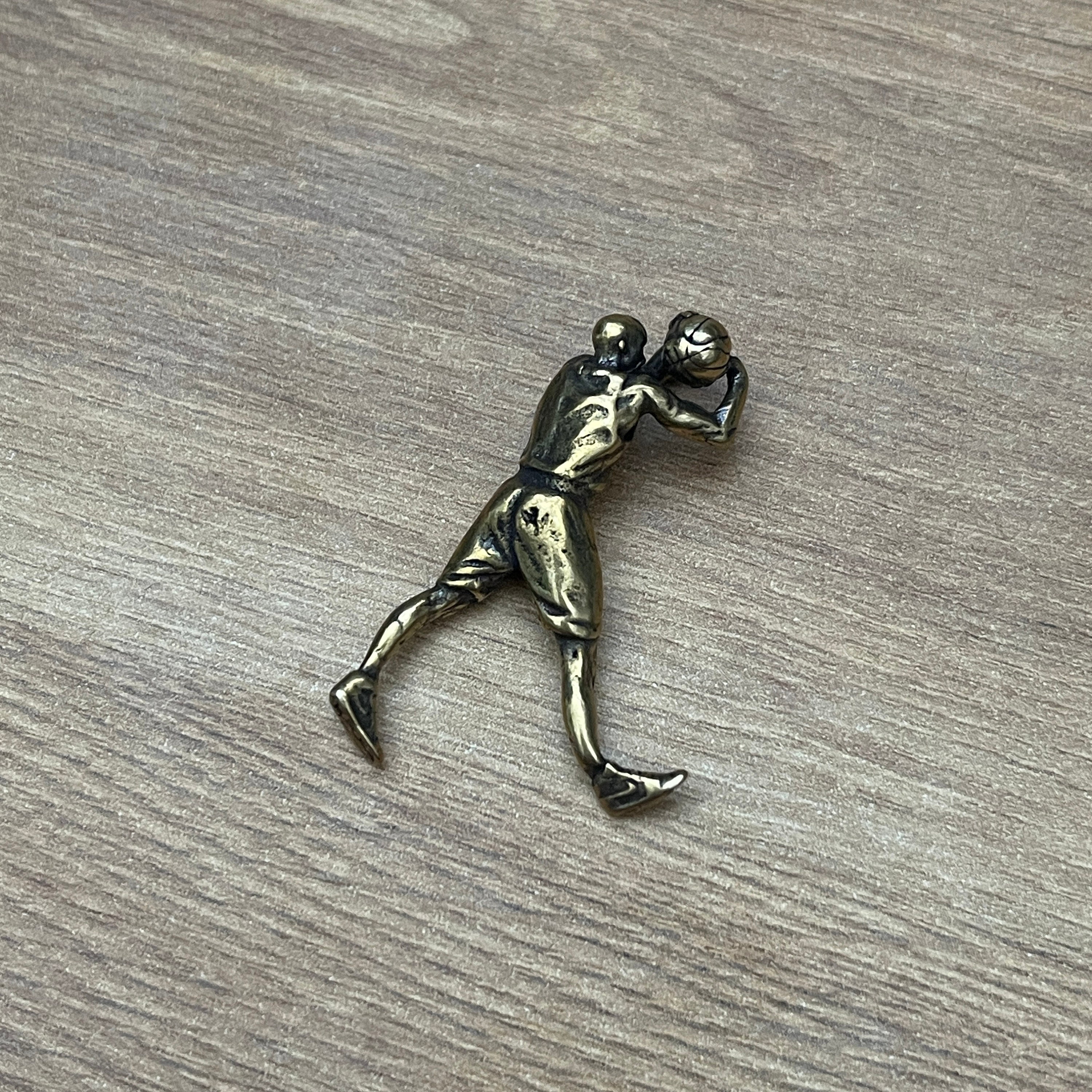 Defect* Solid Brass Basketball Player - Small Ornament Statue ...