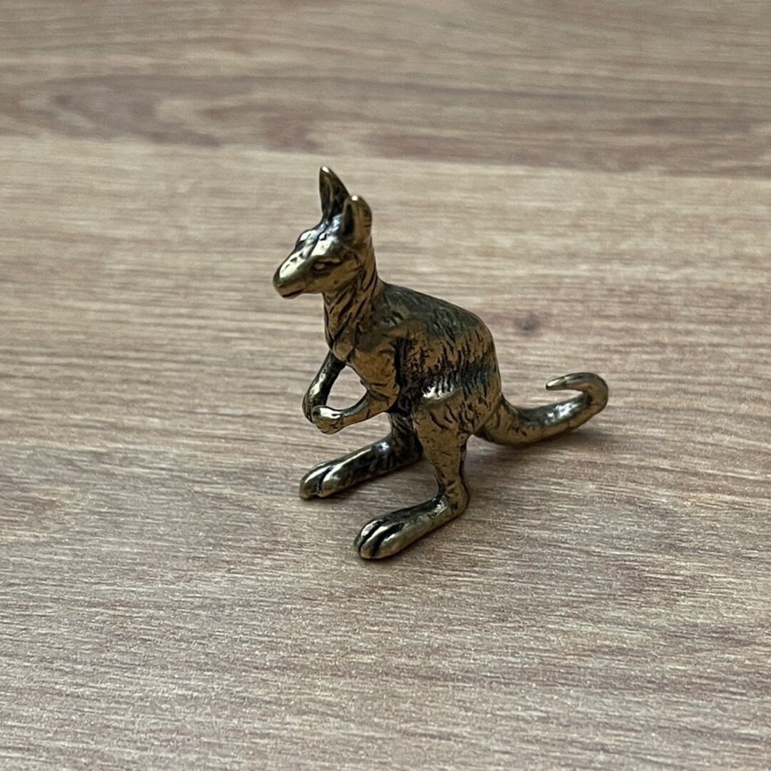 Solid Brass Kangaroo - Small Ornament Statue - Miniature Figurines ...