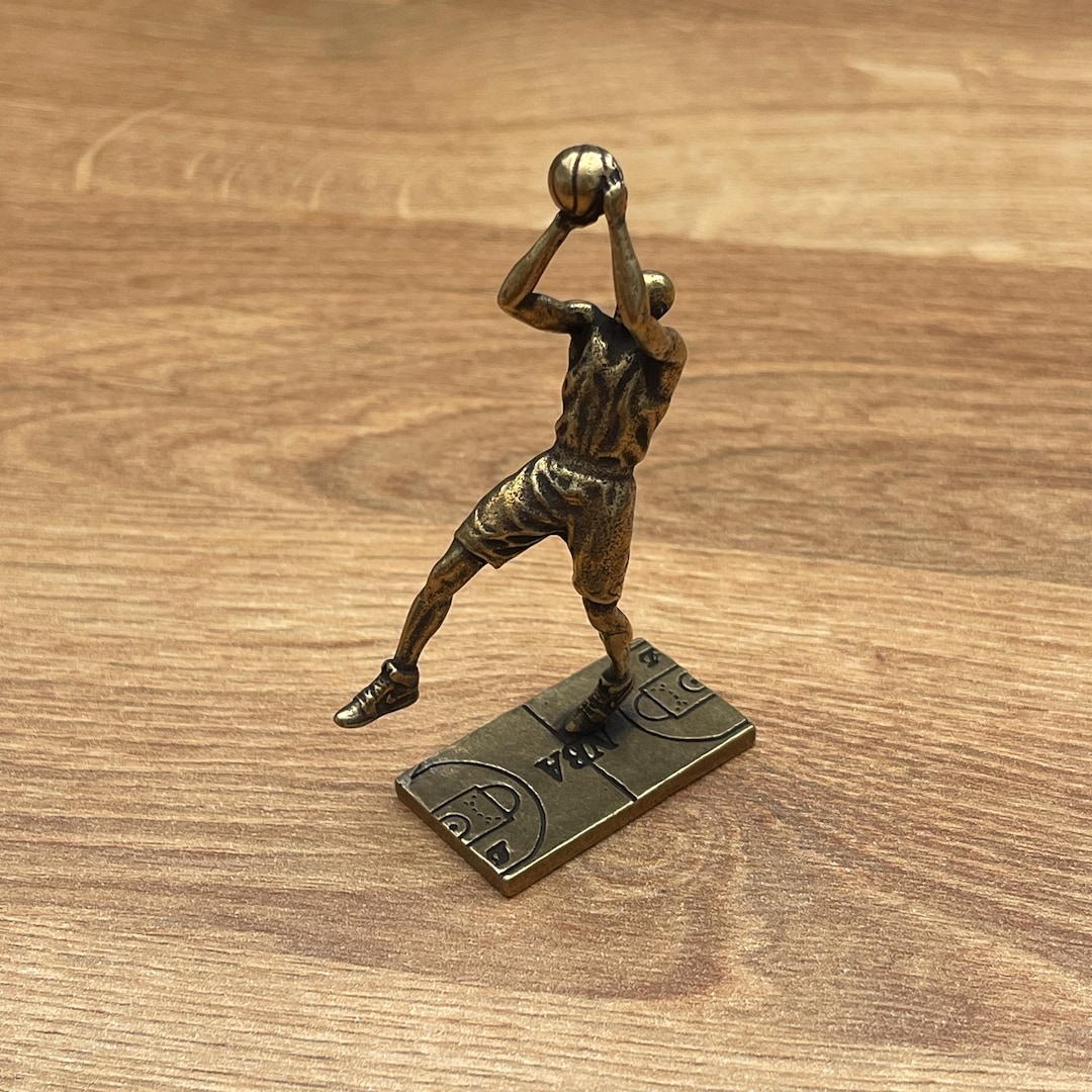 Solid Brass Basketball Superstar Player - Small Ornament Statue ...