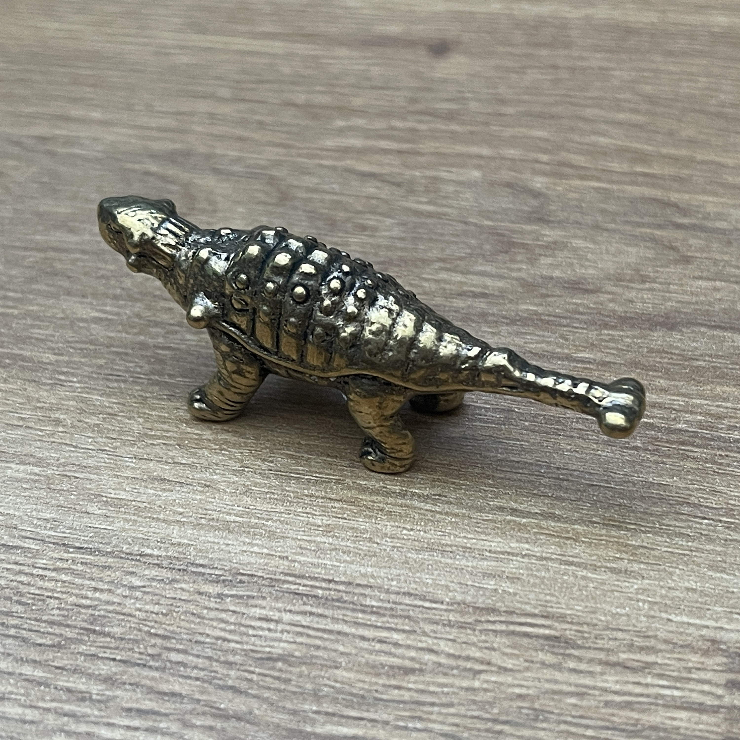 Solid Brass Ankylosaurus Dinosaur - Small Ornament Statue - Miniature ...