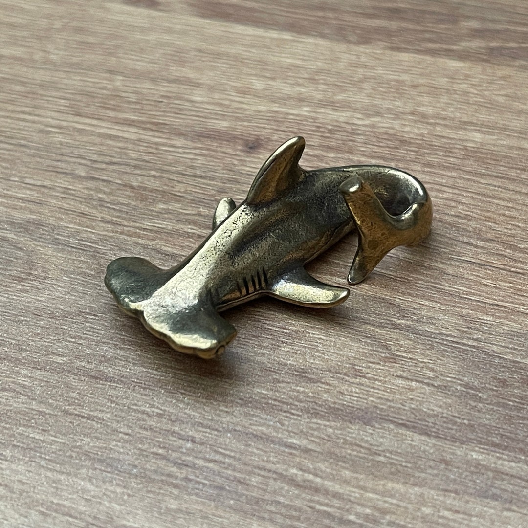 Solid Brass Hammerhead Shark - Small Ornament Statue - Miniature ...