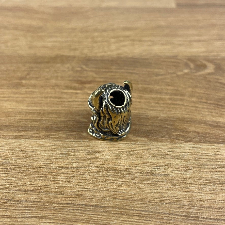 Brass Japanese Eagle Nose Samurai Helmet Head Bead Small Ornament ...