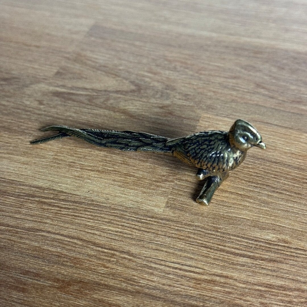 Solid Brass Long-tailed Pheasant - Small Ornament Statue - Miniature ...