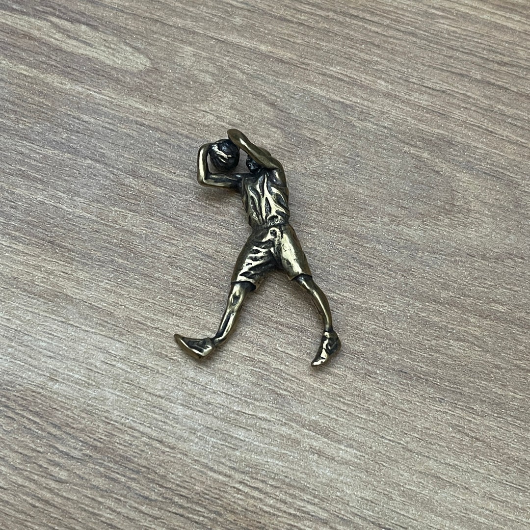 Defect* Solid Brass Basketball Player - Small Ornament Statue ...