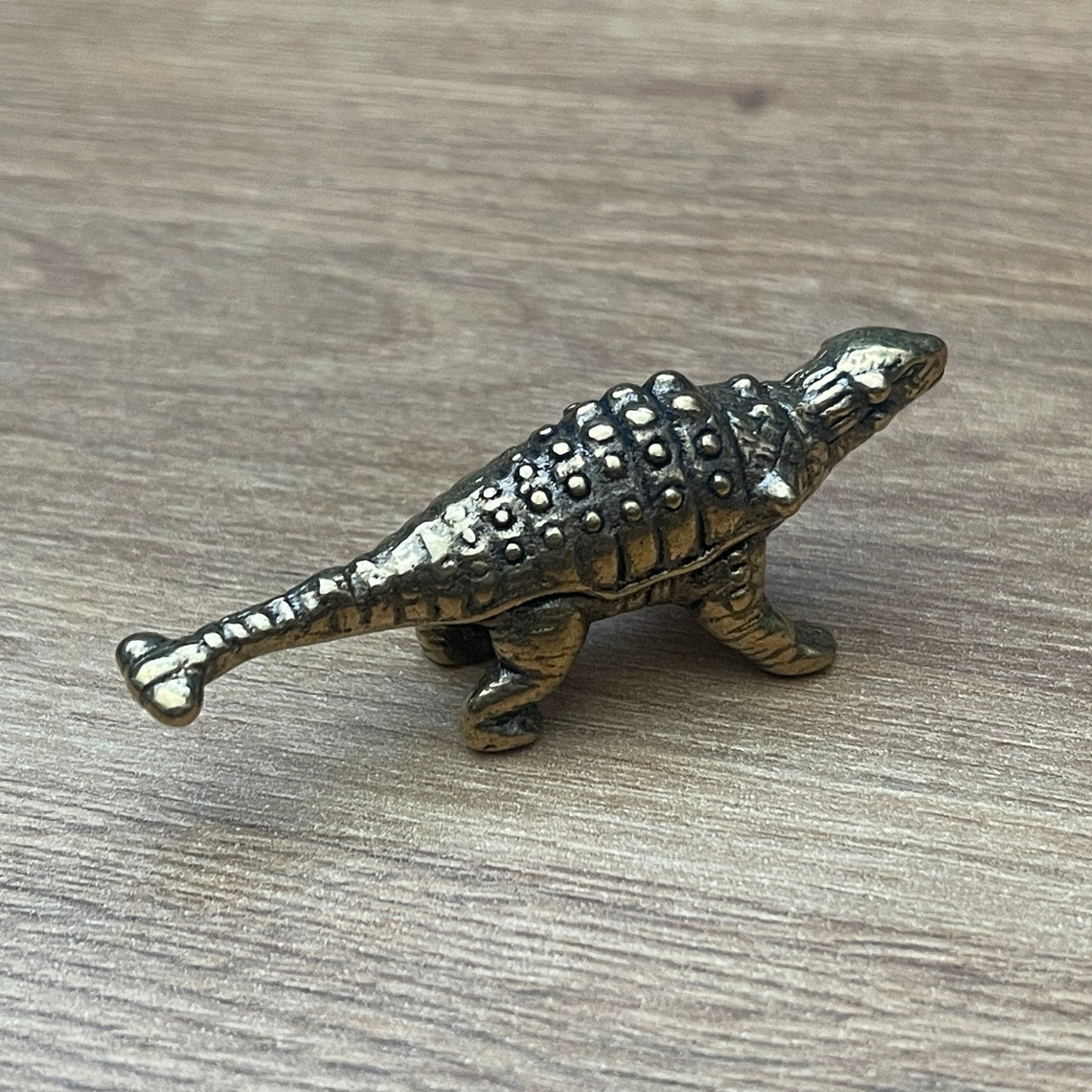 Solid Brass Ankylosaurus Dinosaur Small Ornament Statue Miniature ...