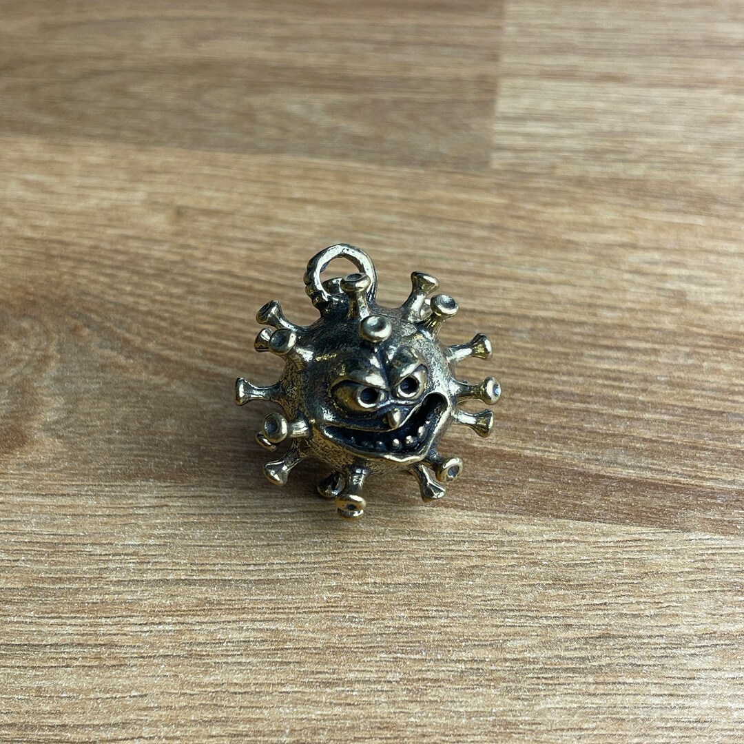 Solid Brass Beast Virus Disease Necklace Keychain Pendant - Small ...
