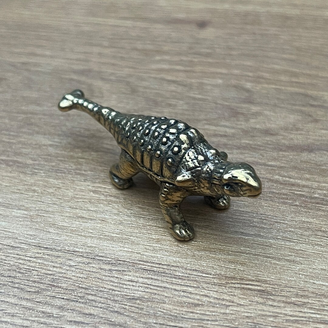 Solid Brass Ankylosaurus Dinosaur - Small Ornament Statue - Miniature ...