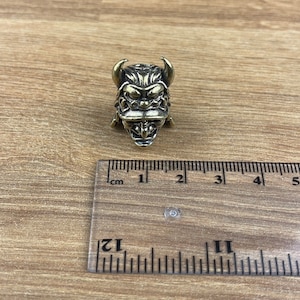 Brass Japanese Eagle Nose Samurai Helmet Head Bead - Small Ornament ...