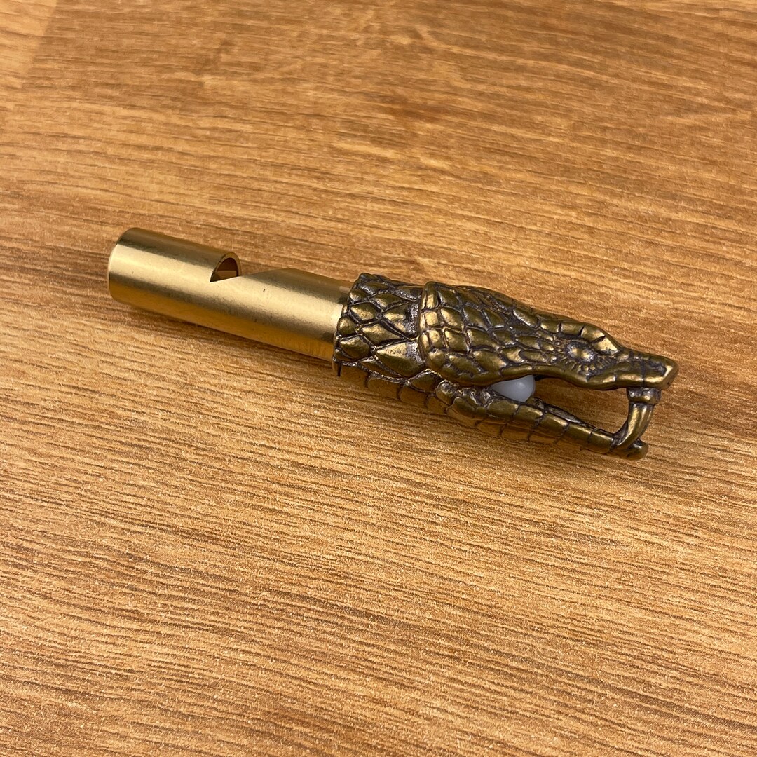 Solid Brass Snake Head Whistle Keychain - Small Ornament Statue ...