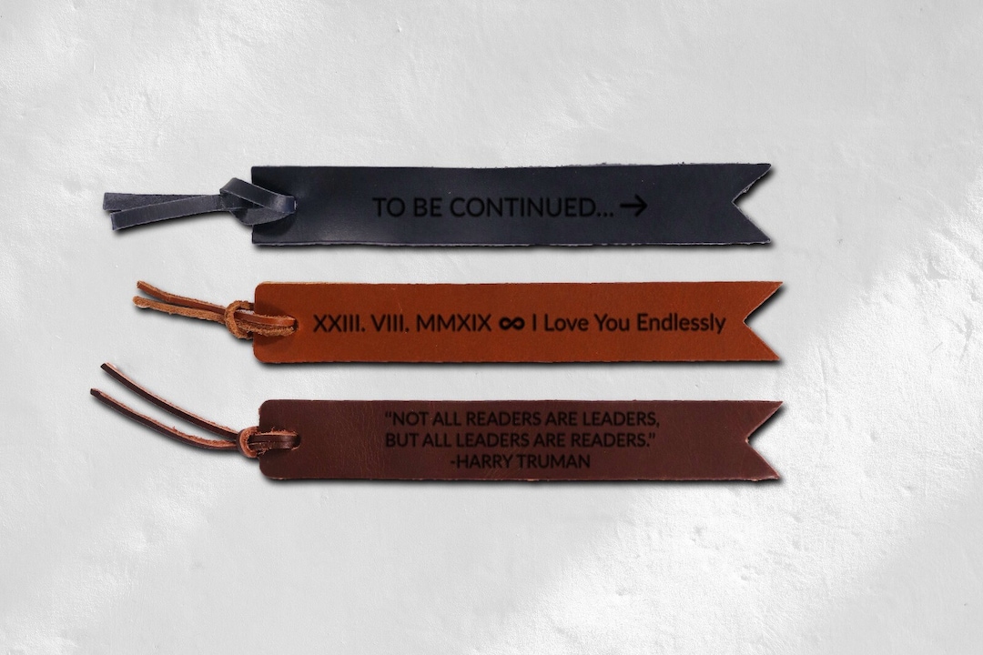 Custom Leather Bookmark- Personalized Just for You- Handcrafted Leather ...