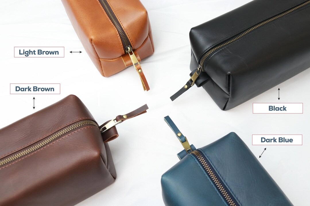 Custom Leather Toiletry Bag With Your Company Logo - Corporate Gifts ...