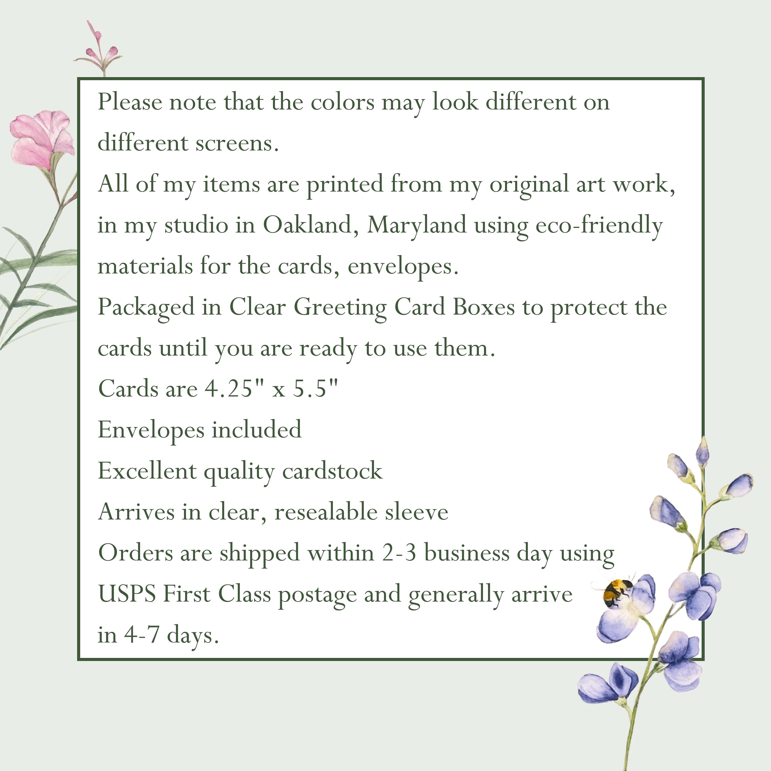 Native Flower Watercolor Note Card Assortment Set of 8 - Etsy