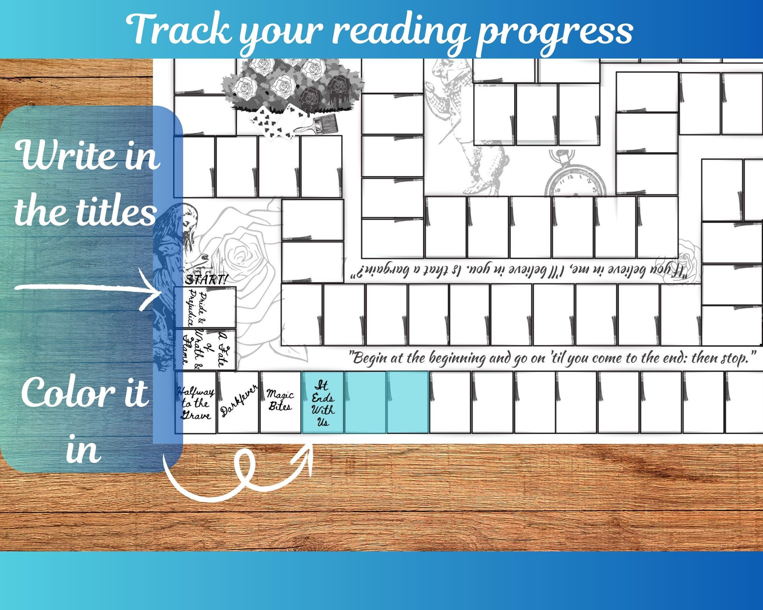 Bookshelf Reading Tracker, Reading Journal Book Tracker, Digital ...