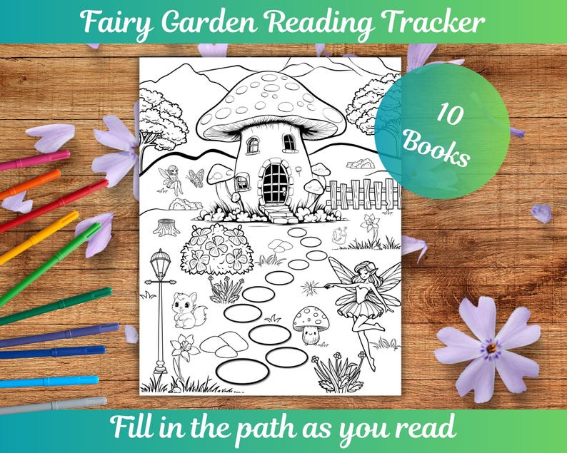 Fairy Book Reading Tracker, Reading Journal Book Tracker, Digital ...