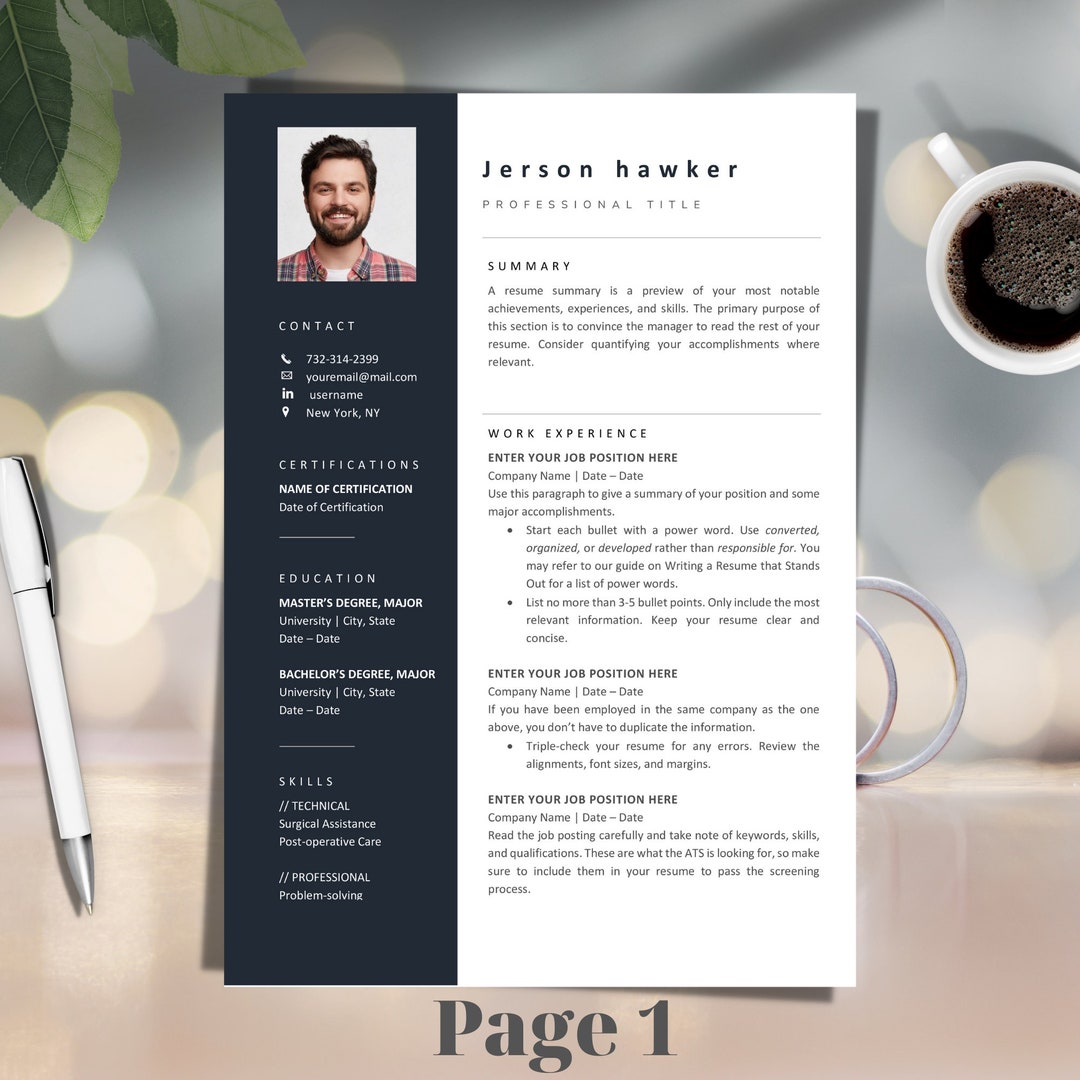 ATS Friendly Resume Template Word, Google Docs Resume, ATS Resume, ATS ...