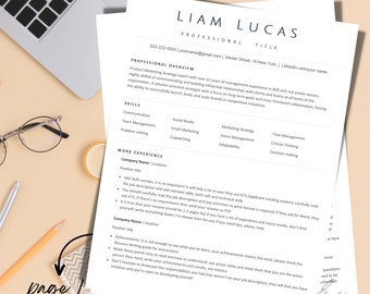 Professional Simple Resume Template for Google Docs Word and - Etsy