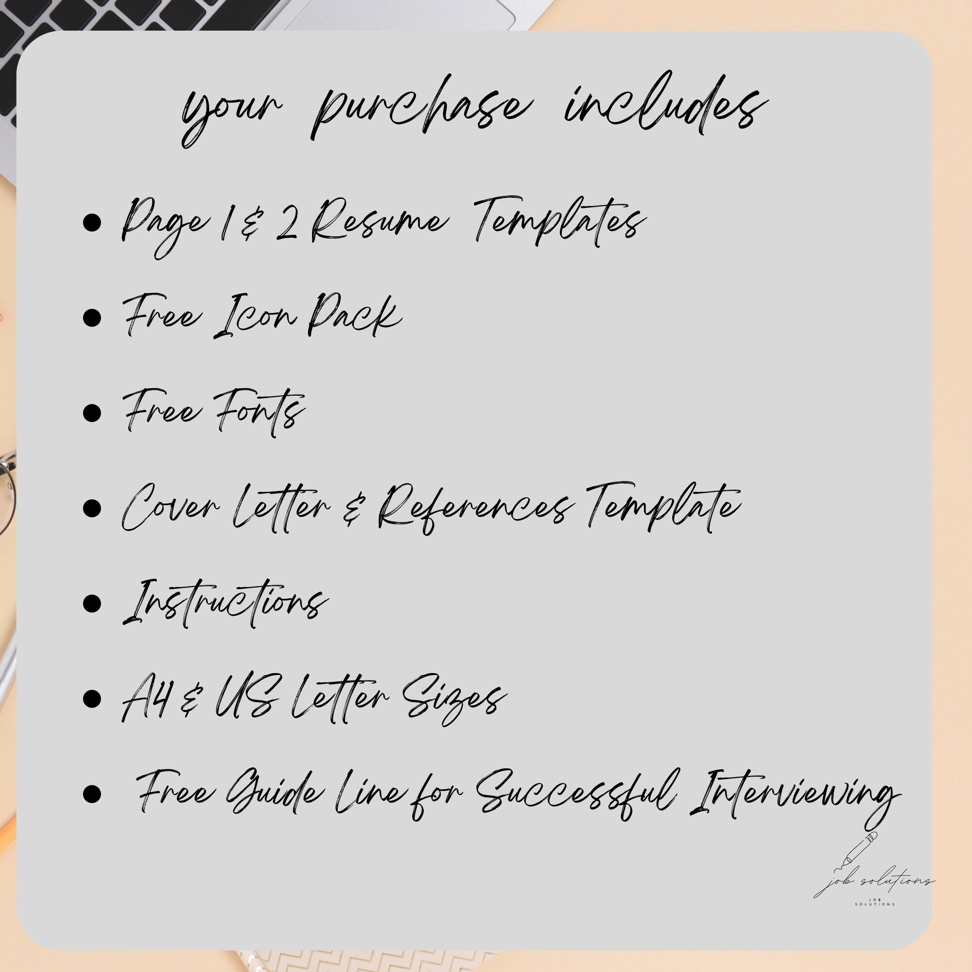 Professional Simple Resume Template for Google Docs Word and - Etsy