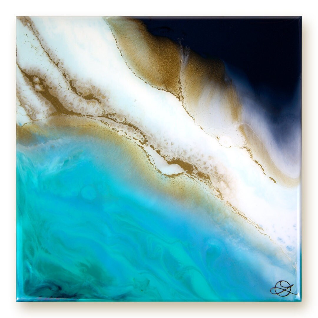 Vortex 8x8 Inches Original Blue Abstract Resin Painting - Etsy