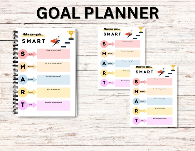 Colorful Smart Goal Setting Template | Goal Setting Tracker ...