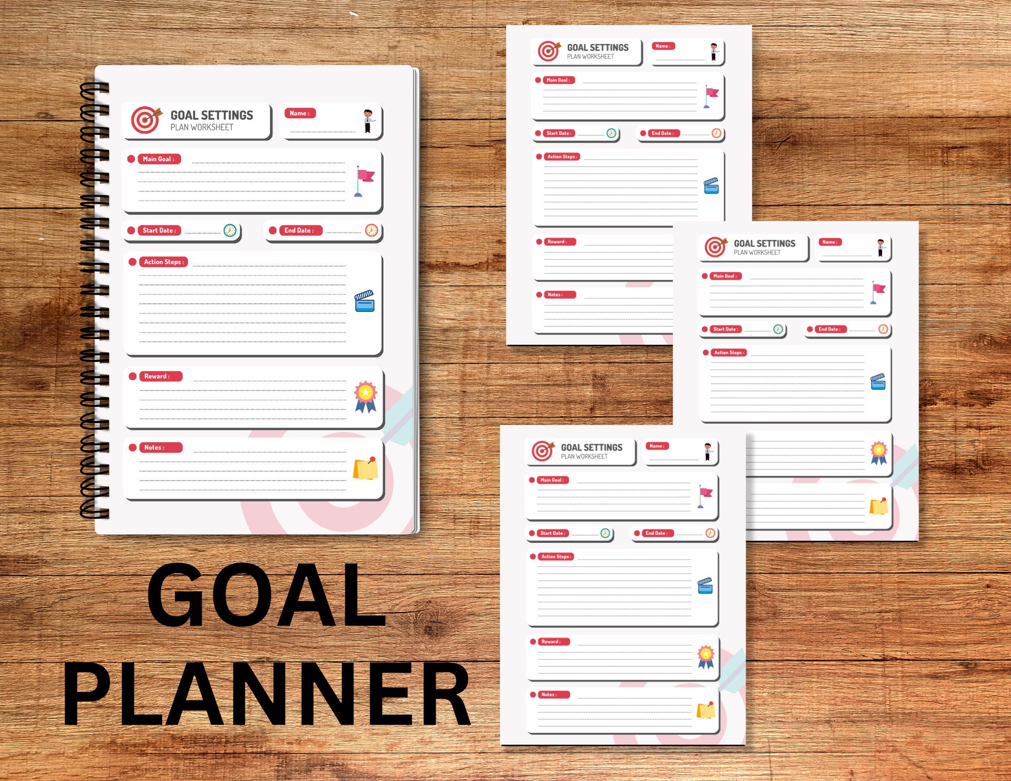 Basic Goal Setting Worksheet | Goal Setting Tracker | Productivity ...