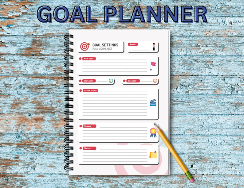 Basic Goal Setting Worksheet Goal Setting Tracker Productivity Planner ...